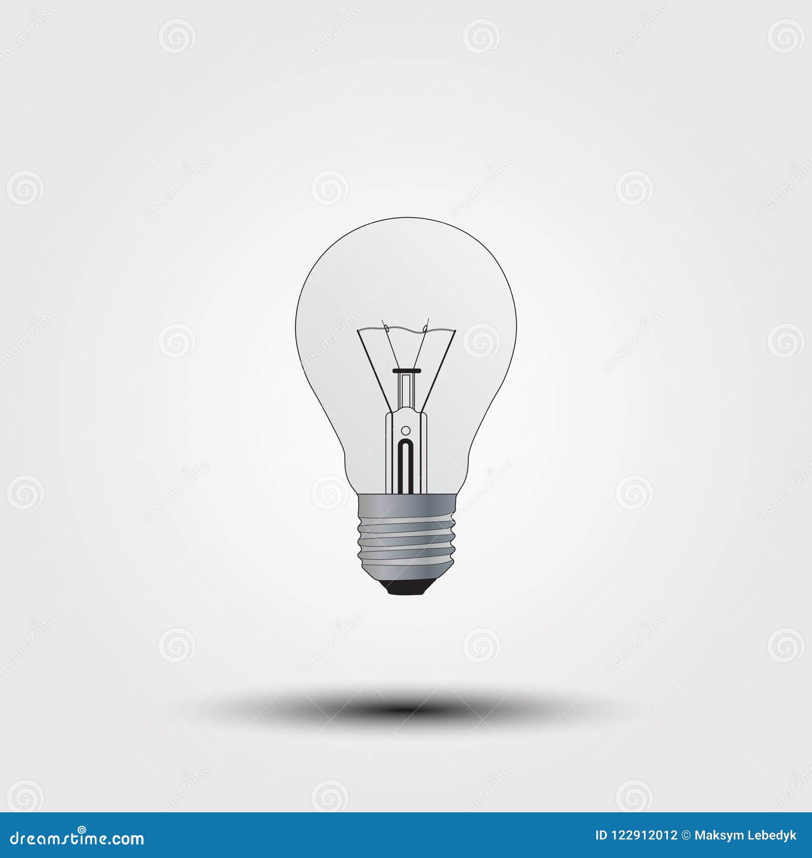 With the Light Bulb on a Gray Background Stock Illustration ...