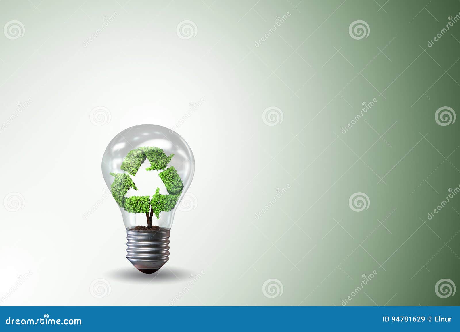 The Light Bulb in Green Environment Concept - 3d Rendering Stock ...