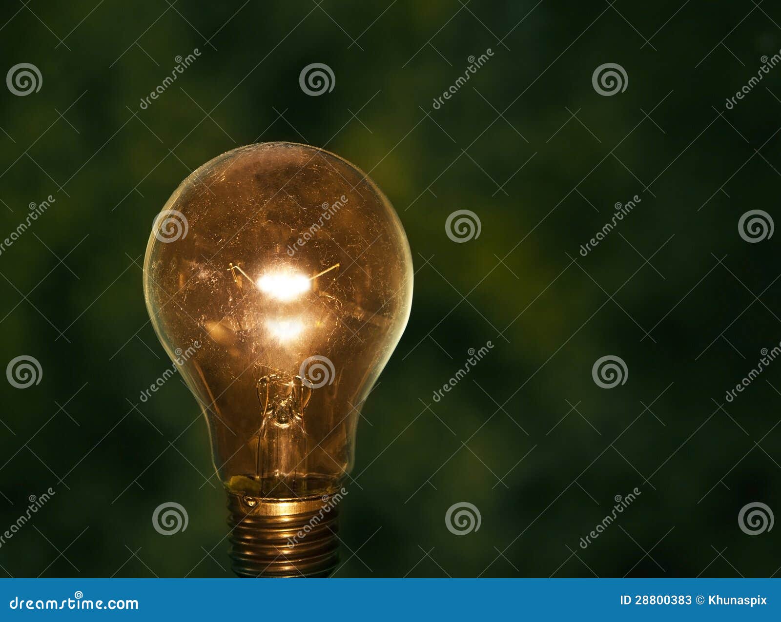 Light Bulb with Green Low Key Background Conception for Idea Creative ...