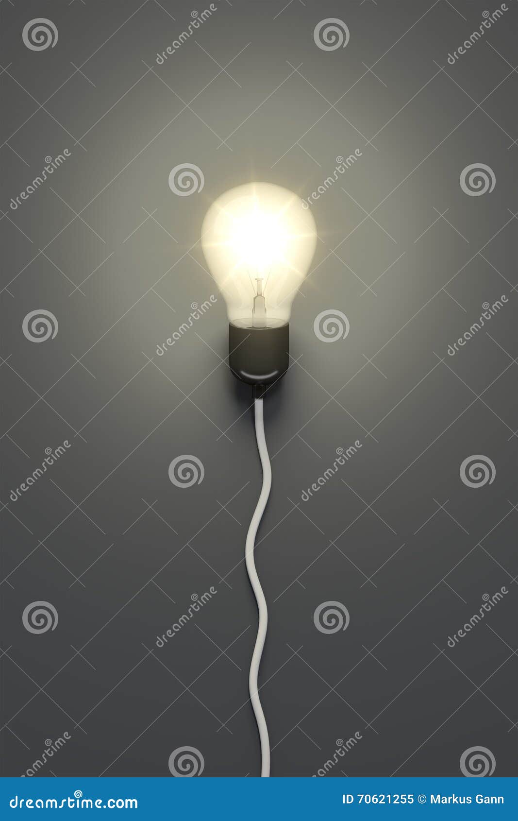 Light Bulb on a Grey Background Stock Illustration - Illustration of ...