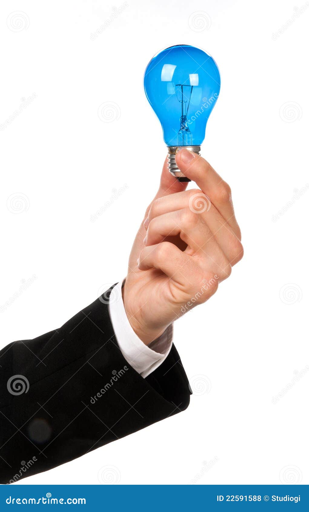 Light bulb in hand stock photo. Image of concept, blue - 22591588