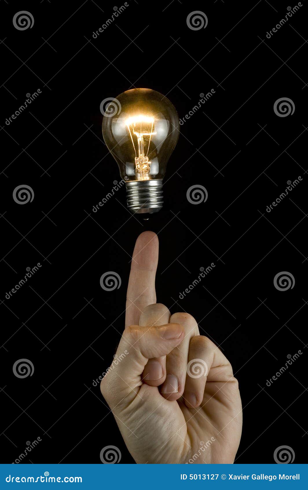 Light bulb and hand stock image. Image of bright, office - 5013127