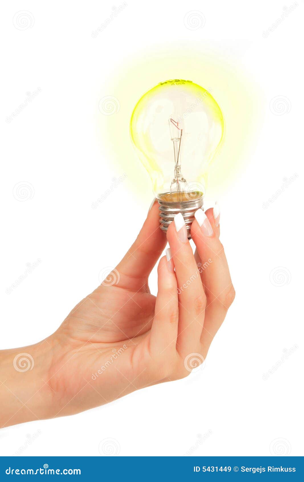 Light Bulb in Hand stock image. Image of bulb, energy - 5431449