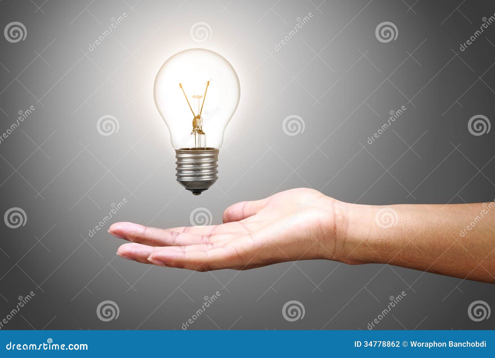 Light bulb with hand stock photo. Image of bulb, concept - 34778862