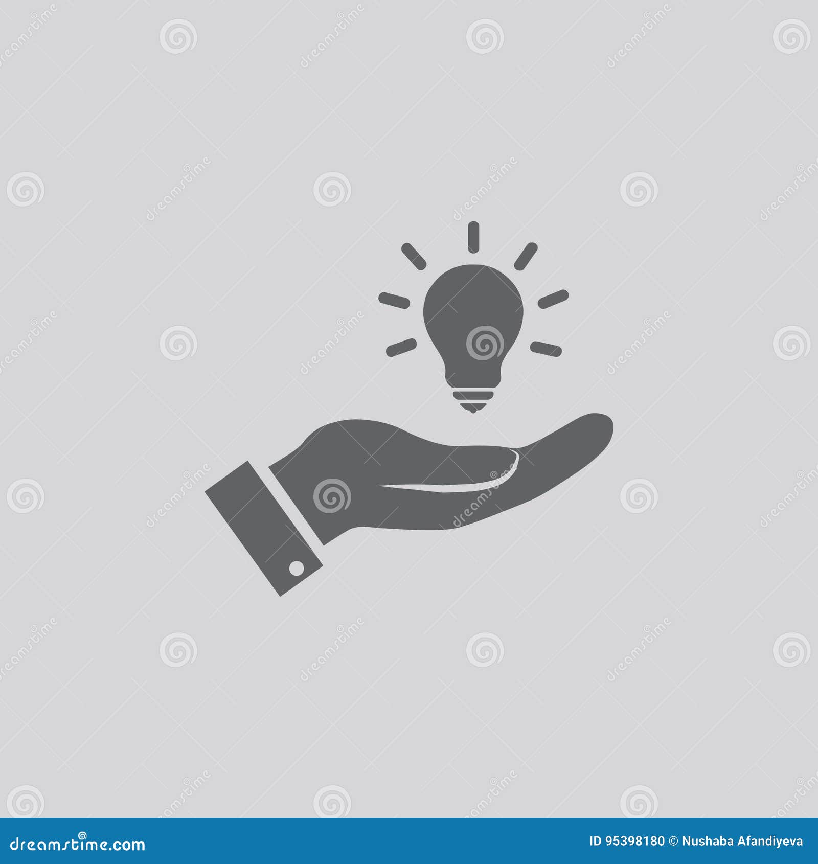 Light bulb in hand icon stock illustration. Illustration of conceptual ...