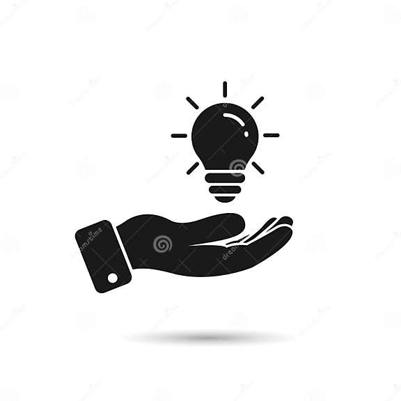Light Bulb in Hand Icon. Vector Isolated Illustration Stock Vector ...