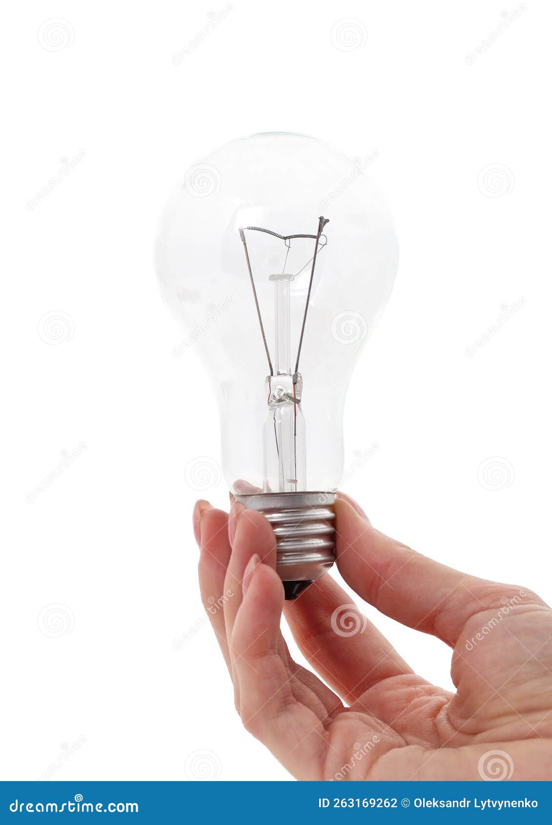 Light bulb in hand stock photo. Image of hand, isolated - 263169262