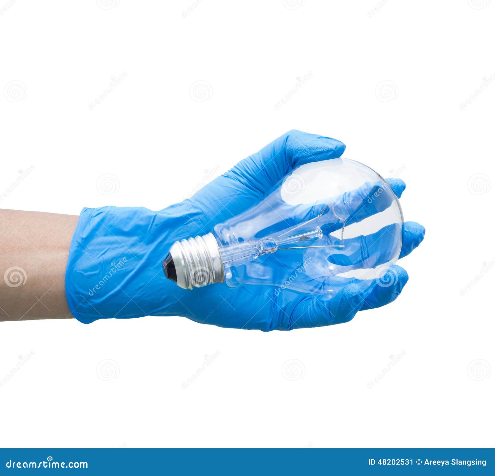 Light Bulb on Hand Isolated Stock Image - Image of science, creativity ...