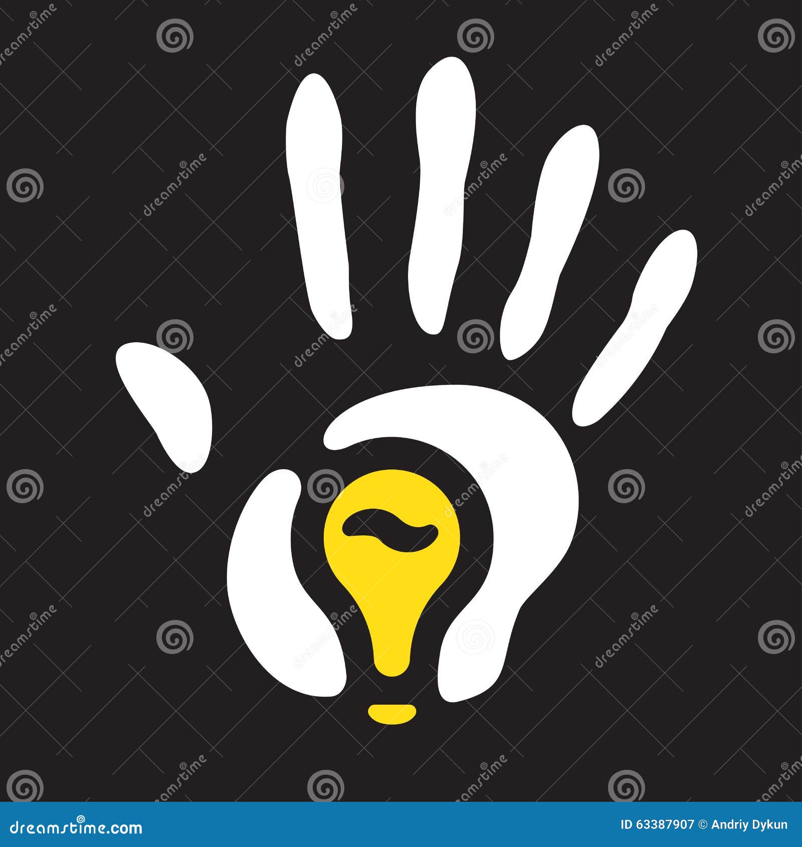 Bulb And Hand Symbol For Supporting Developmental Health Logo Cartoon ...