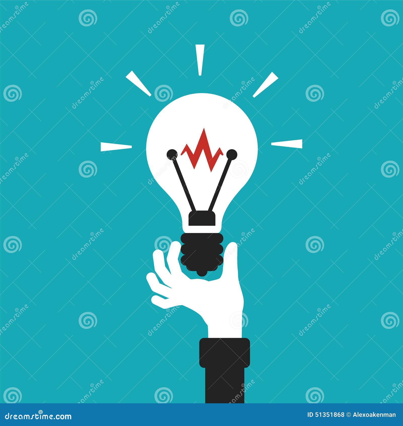 Light Bulb in Hand Vector Concept in Flat Cartoon Style Stock Vector ...