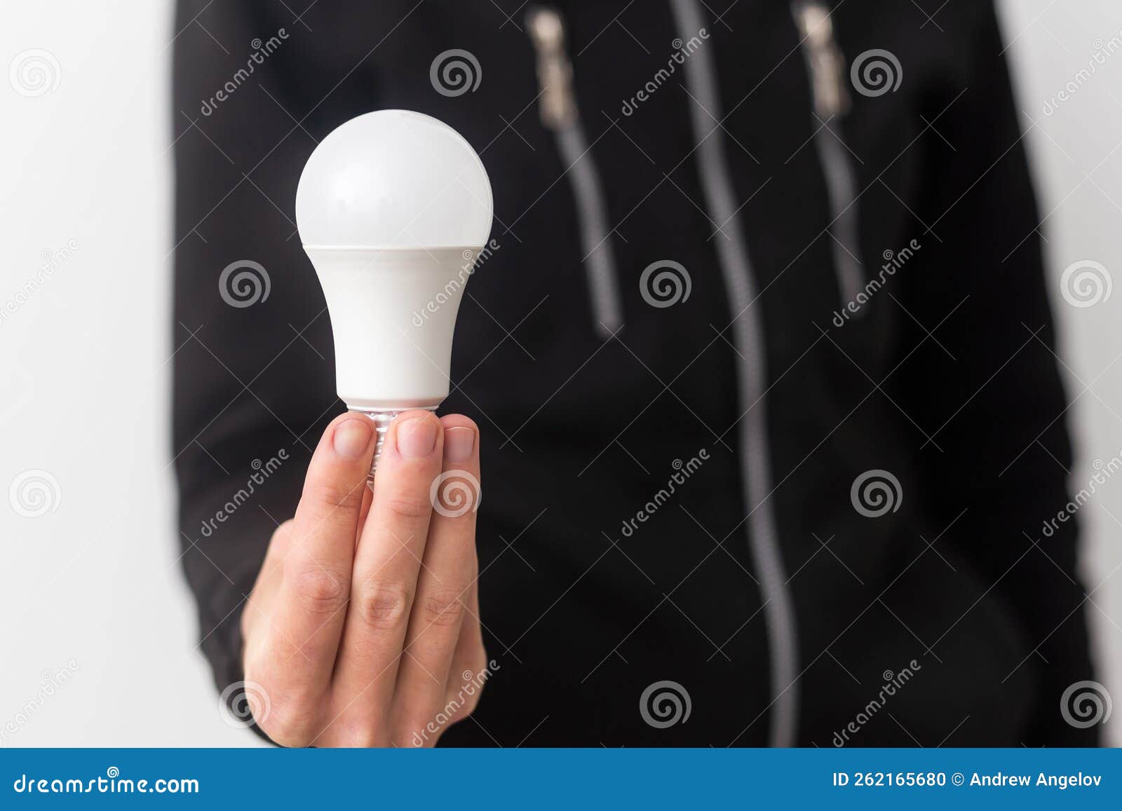 Light Bulb on Hand with White Background. Energy Bright and Smart ...