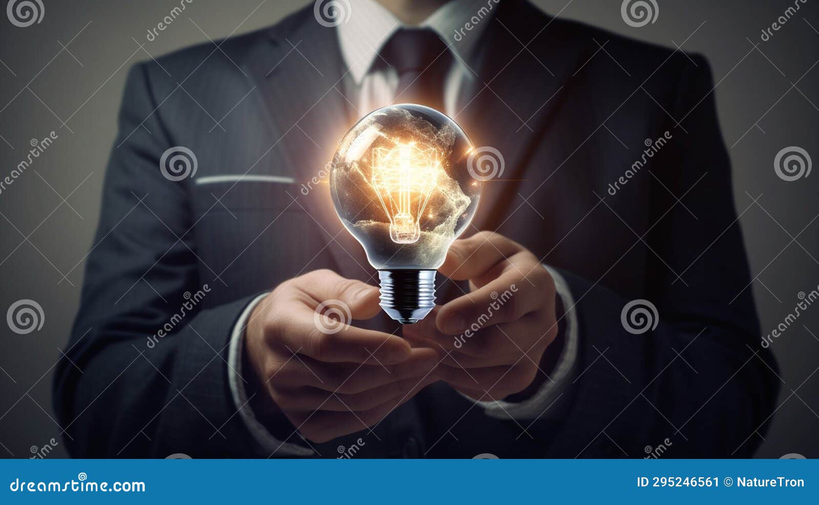 Light Bulb in Hands Businessman Holding Bulb Bulb in Hand Stock ...