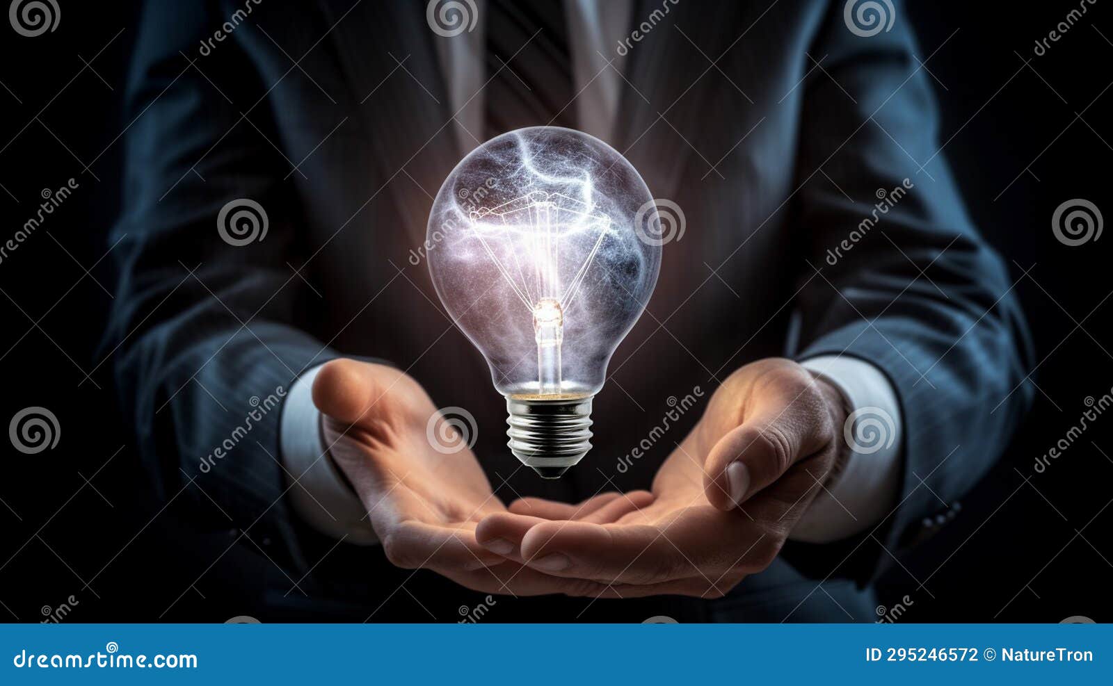 Light Bulb in Hands Businessman Holding Bulb Bulb in Hand Stock ...