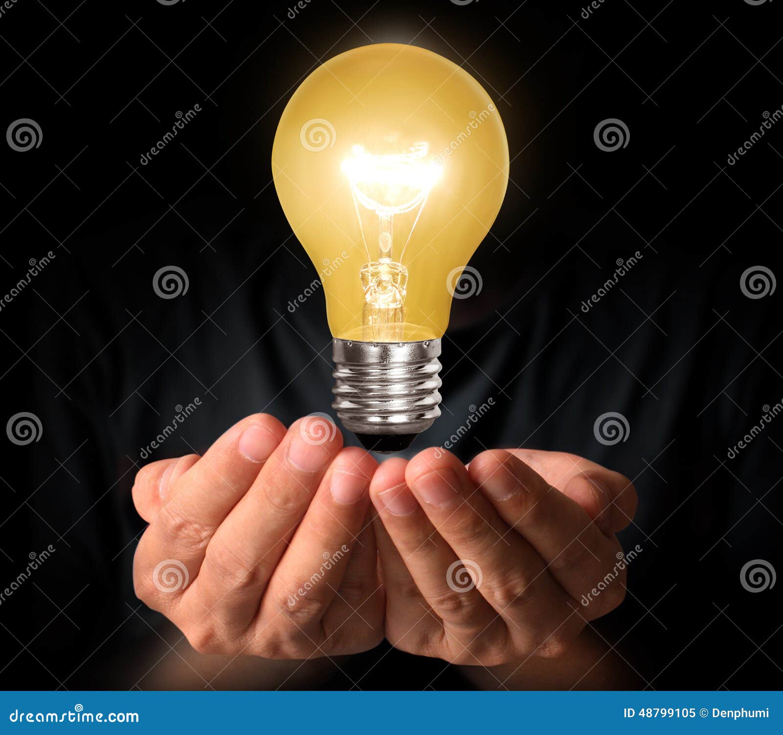 Light bulb in hands stock image. Image of hold, finger - 48799105