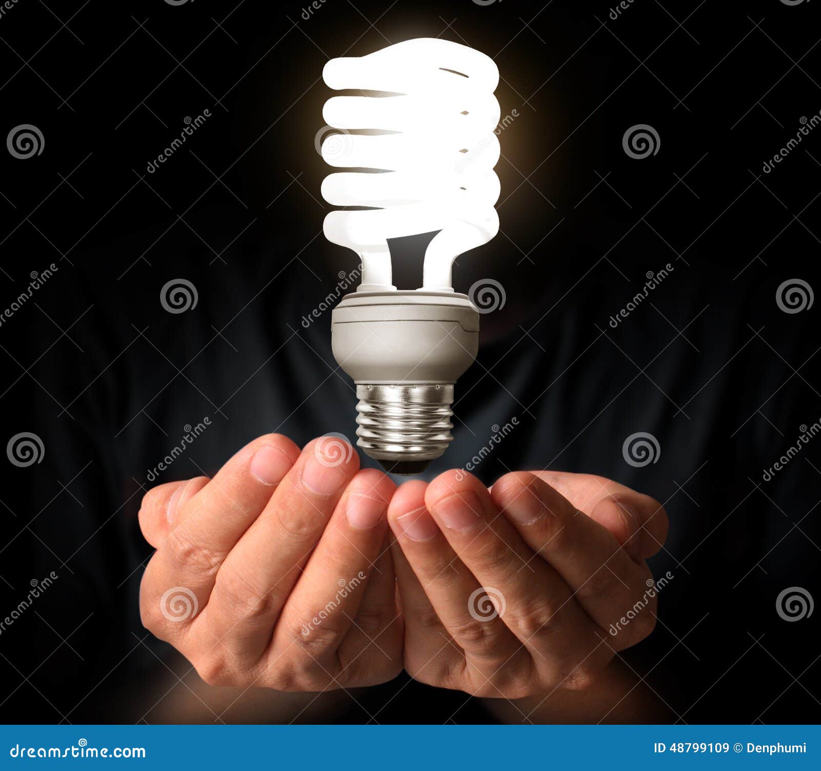 Light bulb in hands stock image. Image of inspiration - 48799109
