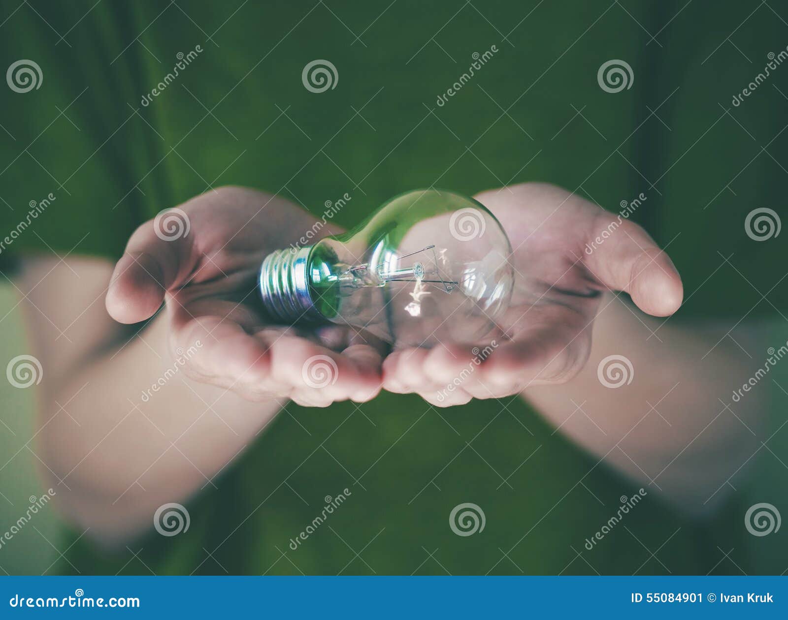 Light bulb in hands stock image. Image of ecology, idea - 55084901