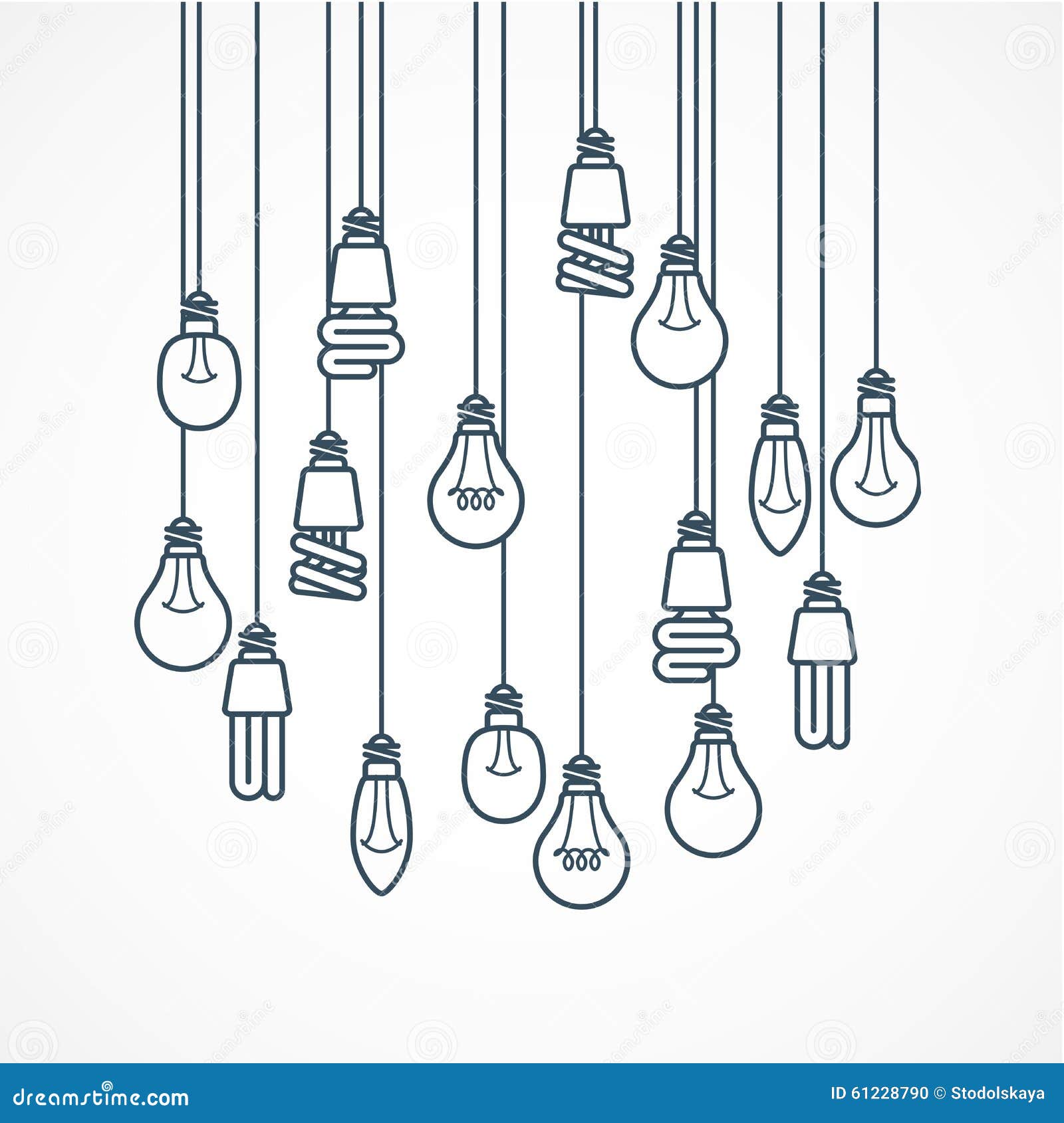 Light Bulb Hanging on Cords - Lamps Stock Vector - Illustration of ...