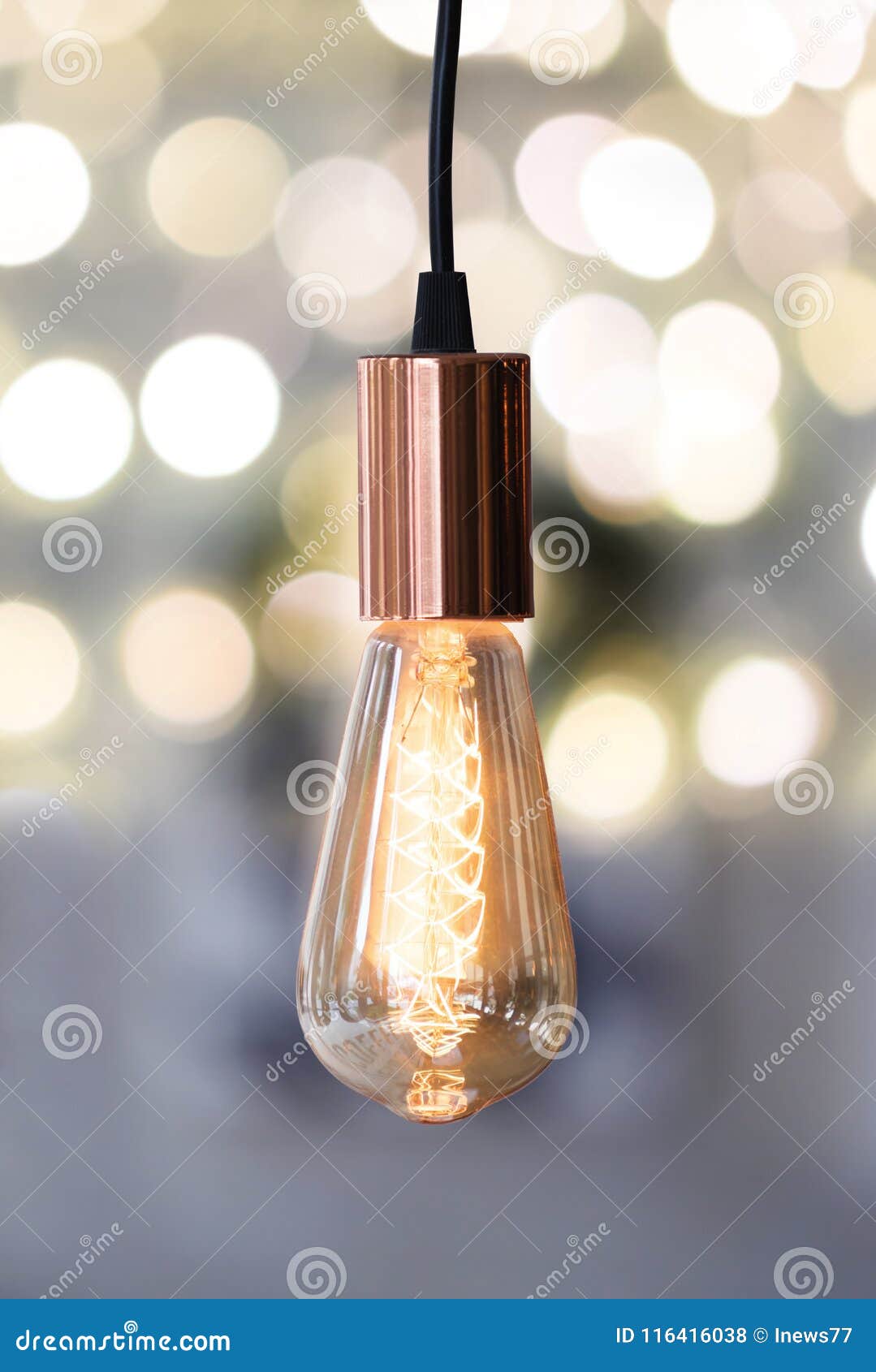 Light Bulb Hanging Decoration Interior. Stock Photo - Image of interior ...
