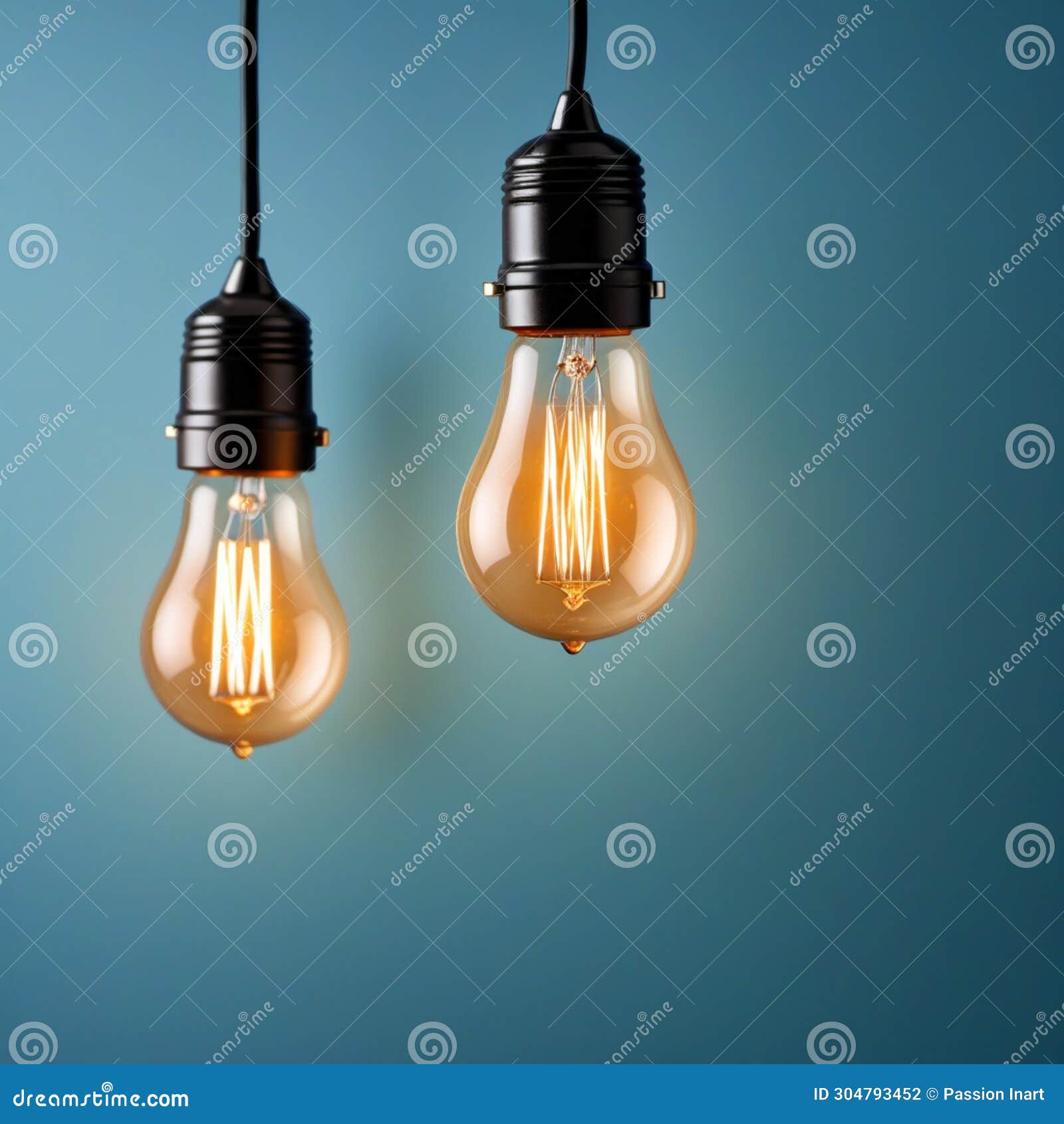 Light Bulb with Hanging Lights Background Stock Illustration ...