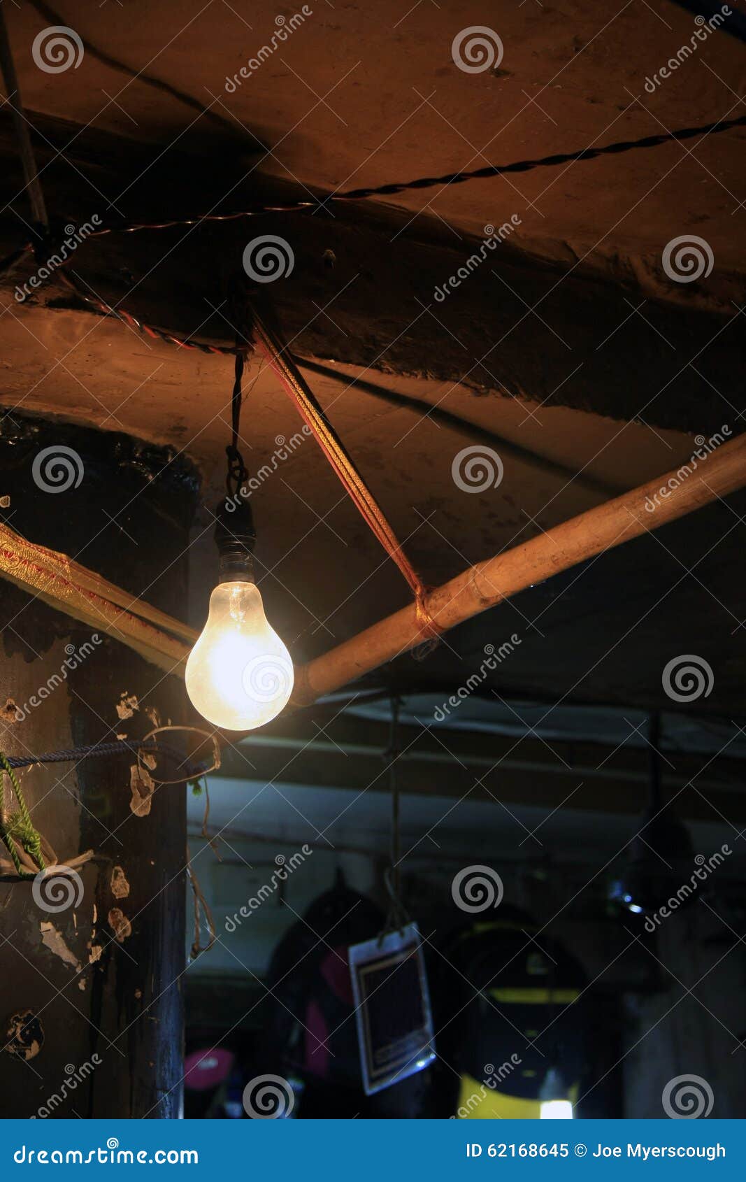 Light Bulb Hanging from Roof Stock Image - Image of decorative, bulb ...