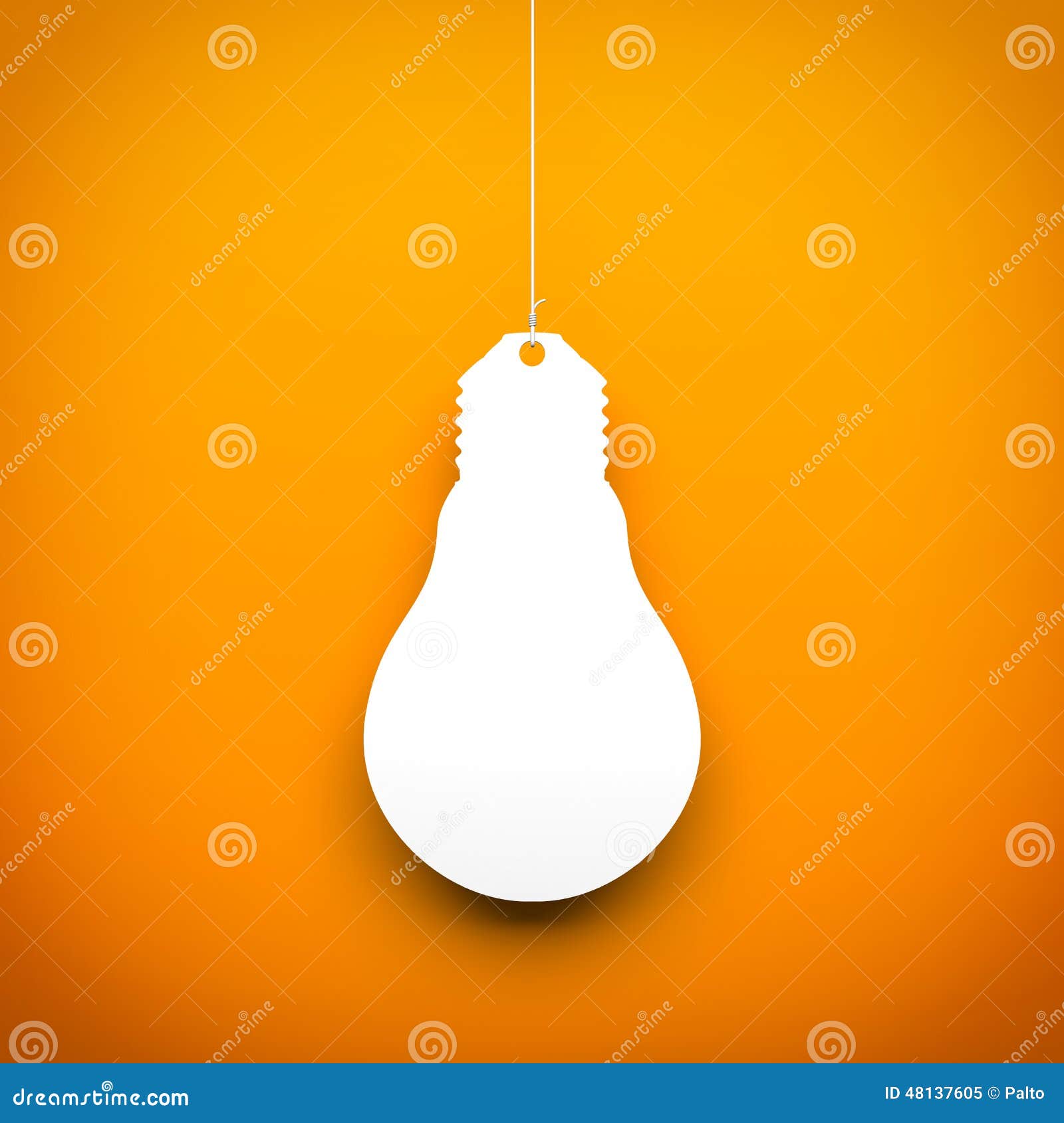 Light Bulb Hanging on the Rope Stock Illustration - Illustration of ...