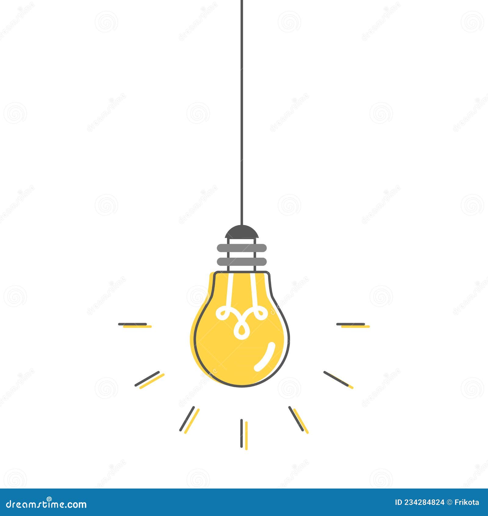 Light Bulb Hanging. Vector Illustration, Flat Design Stock Vector ...