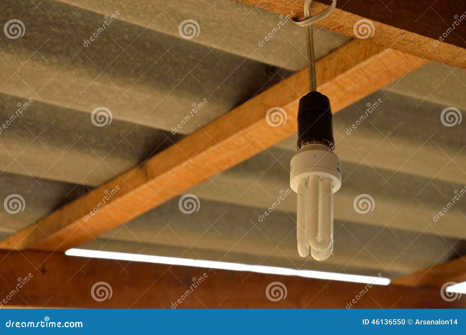 Light Bulb Hanging by Wire. Stock Photo - Image of electricity, indoor ...