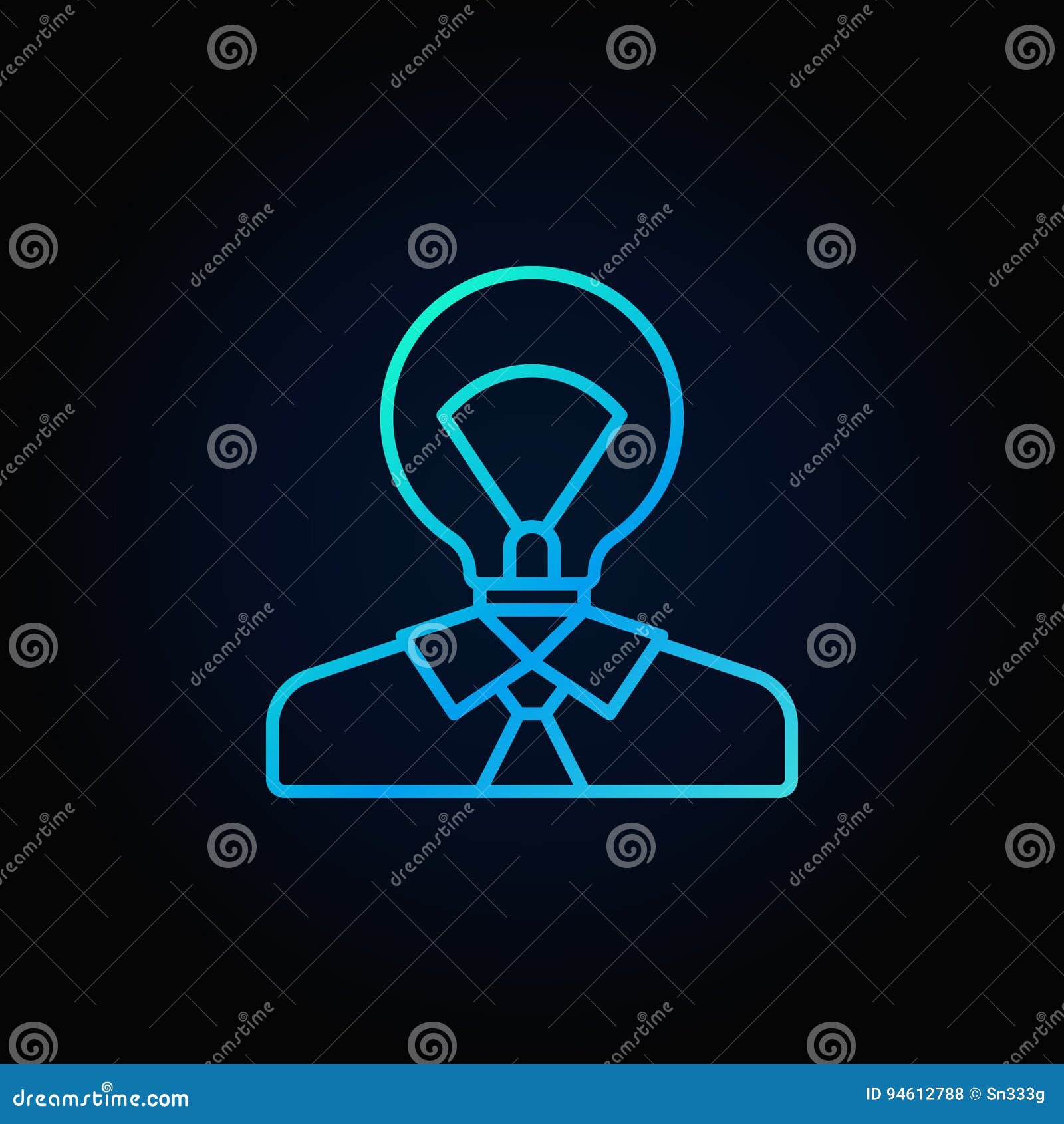 Light Bulb Head Colorful Icon Stock Vector - Illustration of bulb, mind ...