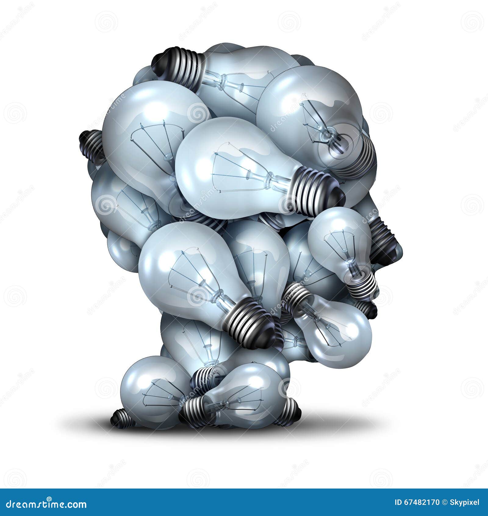 Light Bulb Head stock illustration. Illustration of bright - 67482170