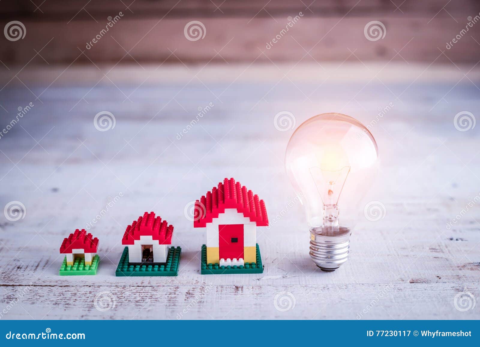 Light Bulb with House Model Stock Image - Image of edison, idea: 77230117