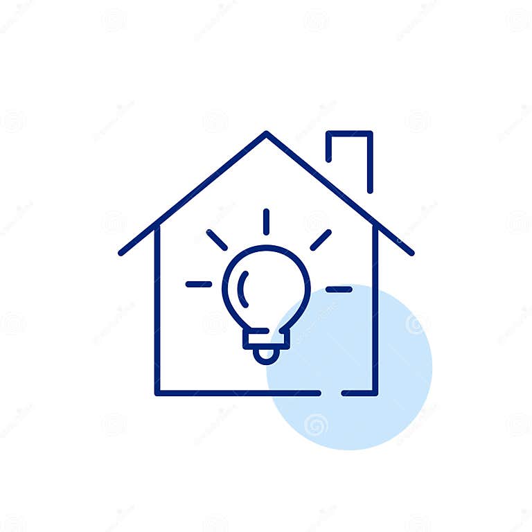 Light Bulb in a House. Smart Home Creative Solutions. Pixel Perfect, Editable Stroke Icon Stock ...