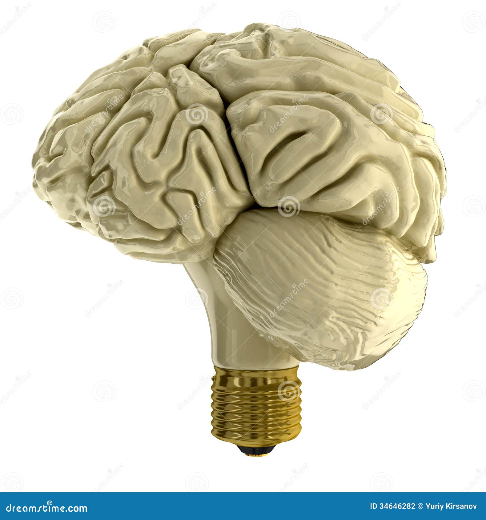 Light bulb human brain stock illustration. Illustration of cell - 34646282