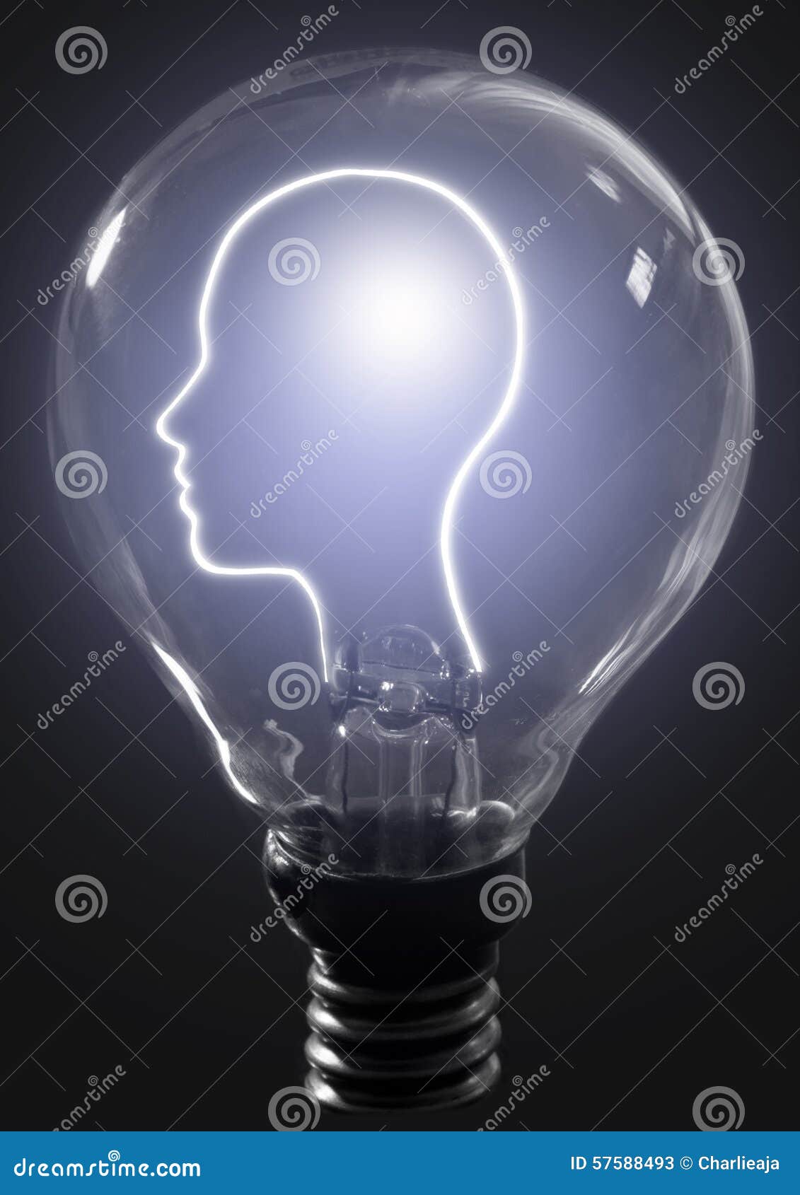 Light bulb human profile stock image. Image of creative - 57588493