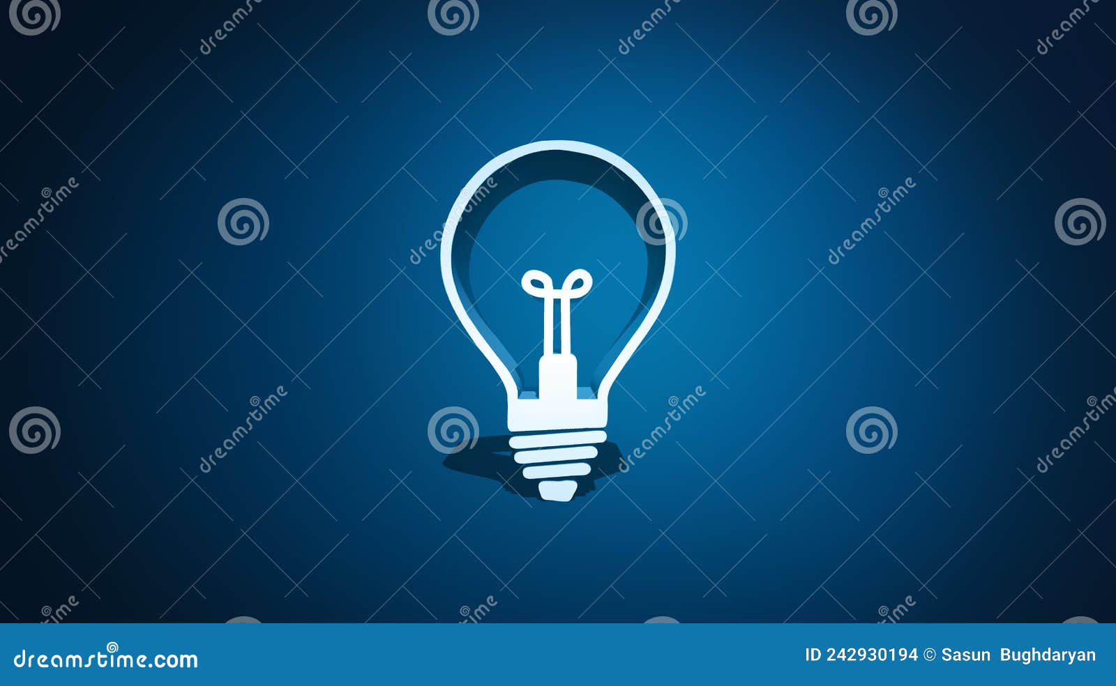 Light Bulb Icon on Blue Background Stock Illustration - Illustration of ...