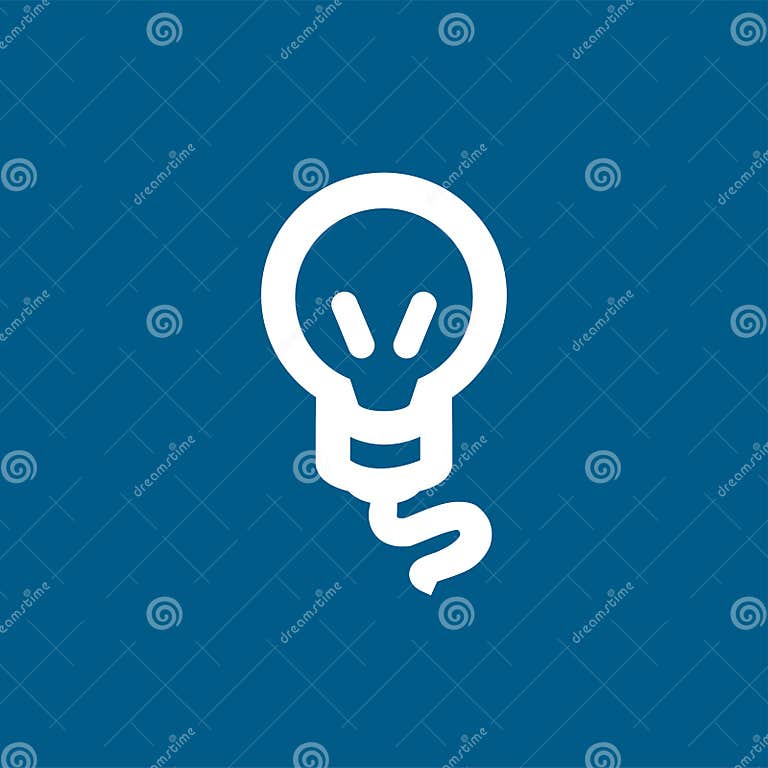 Light Bulb Icon on Blue Background. Blue Flat Style Vector Illustration ...