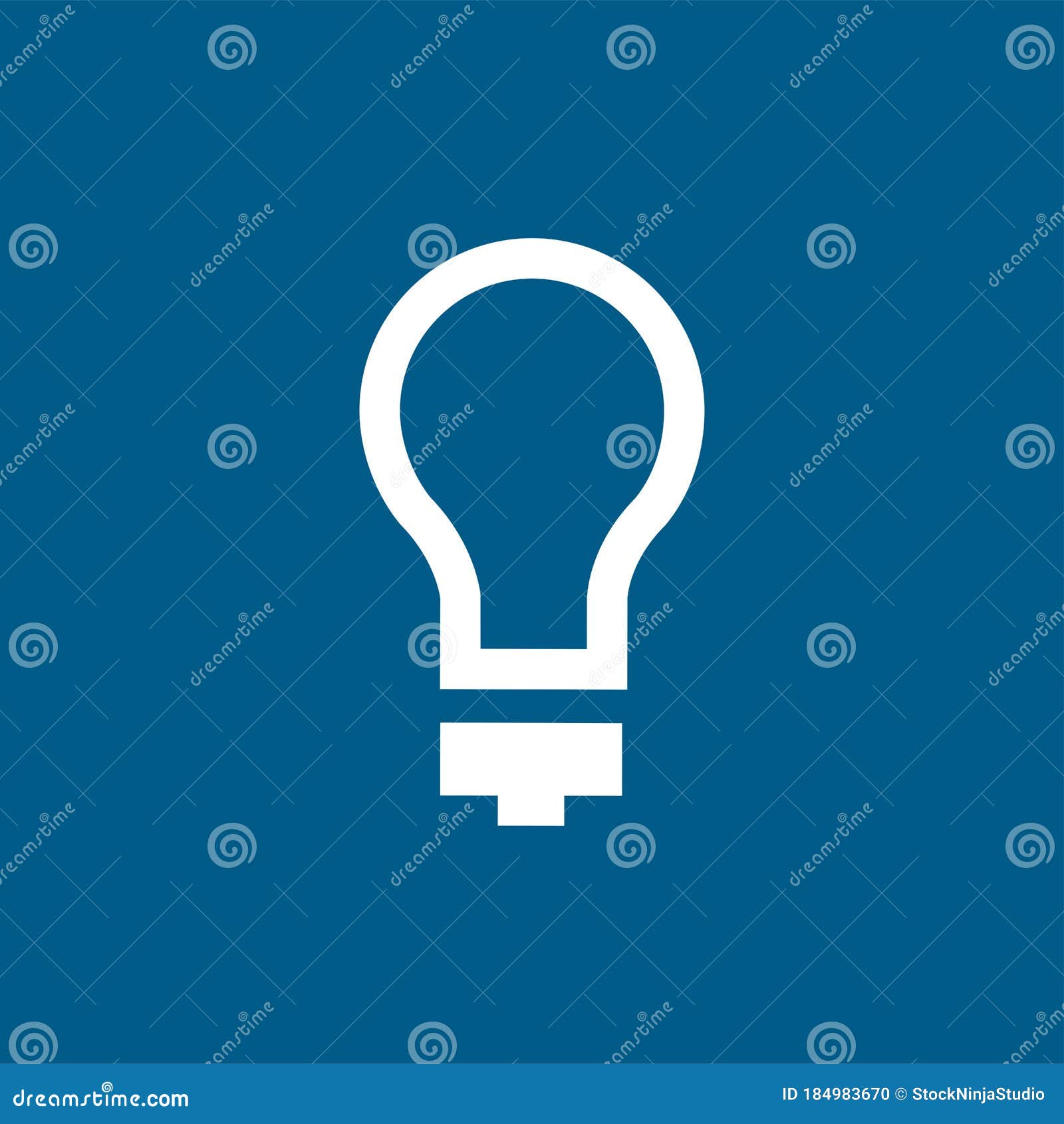 Light Bulb Icon on Blue Background. Blue Flat Style Vector Illustration ...