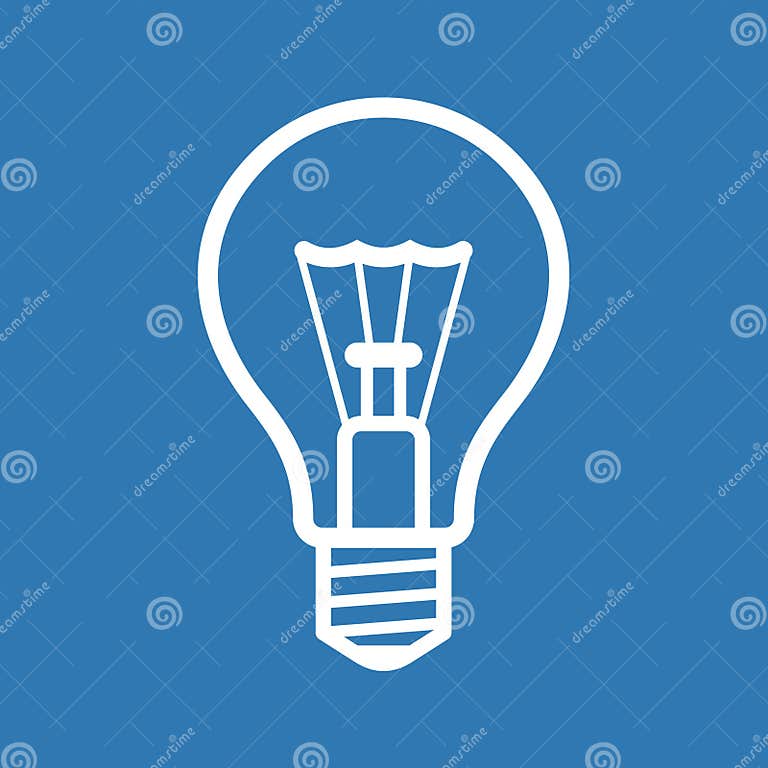 Light Bulb Icon on Blue Background. Vector Stock Vector - Illustration ...