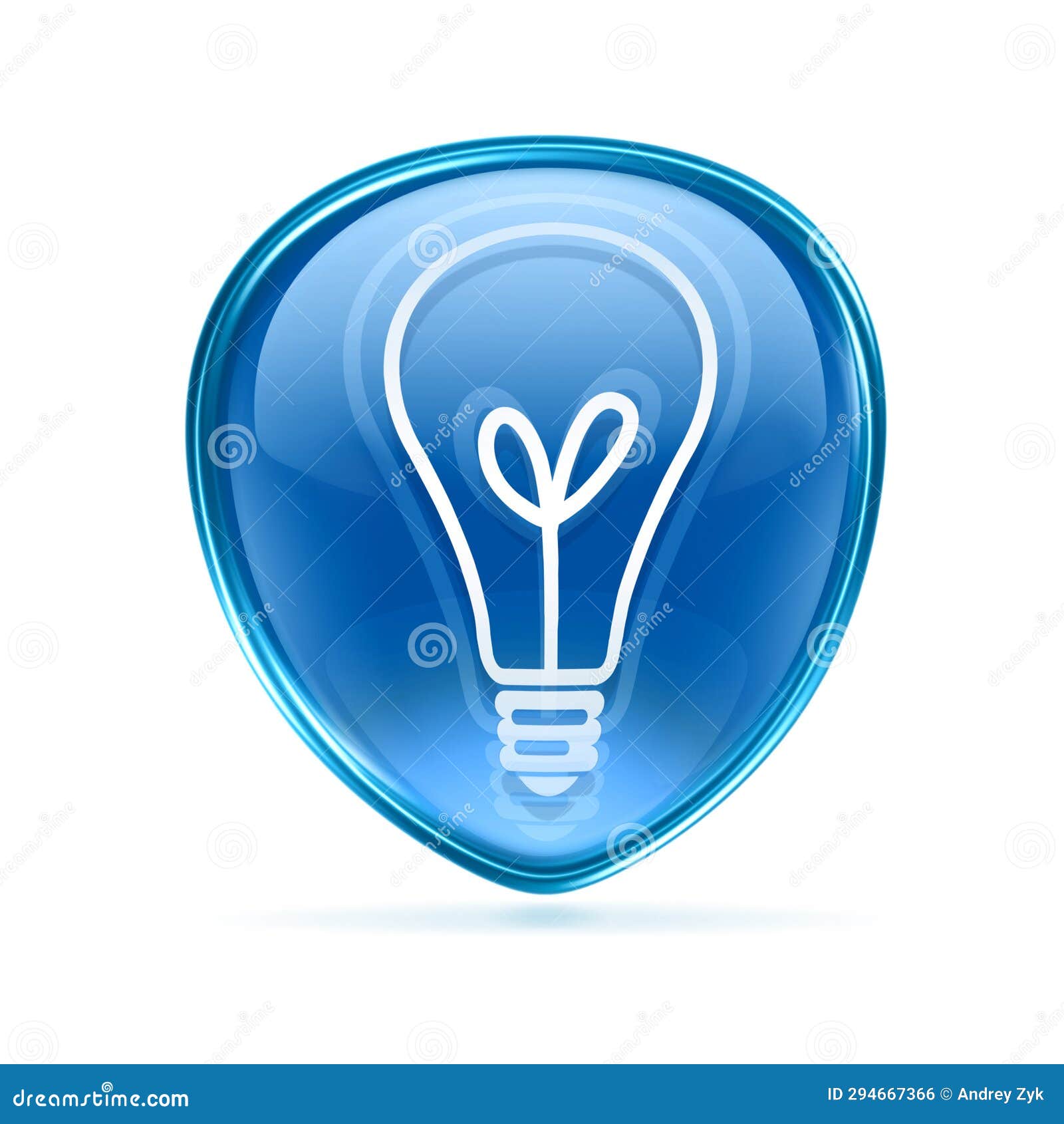 Light Bulb Icon blue. stock illustration. Illustration of glossy ...