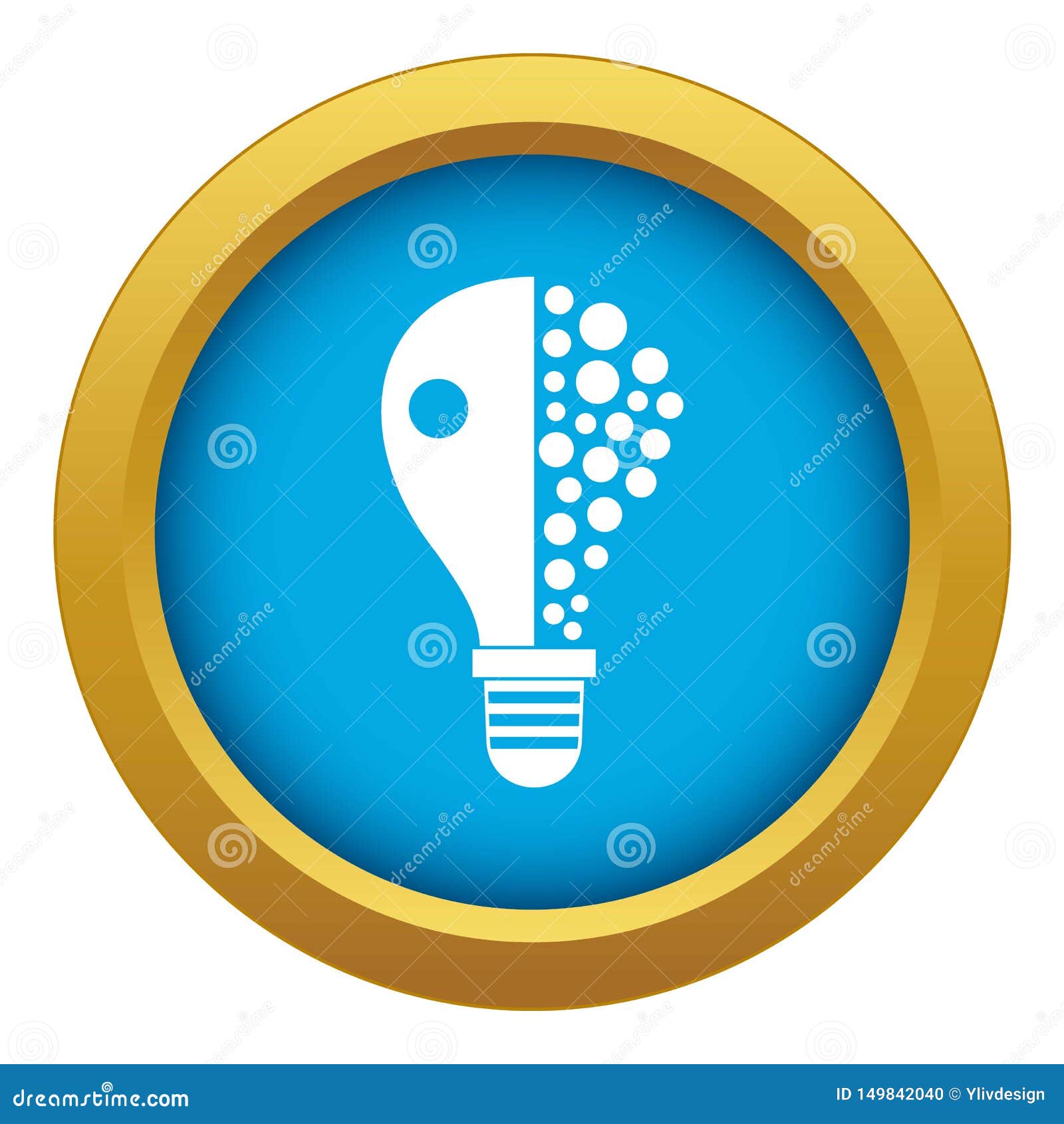 Light Bulb Icon Blue Vector Isolated Stock Vector - Illustration of ...