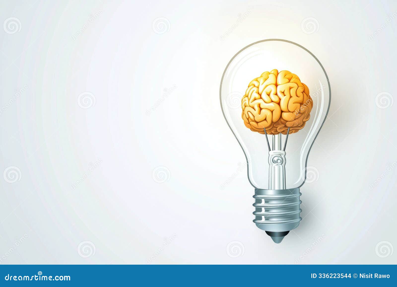 A Light Bulb Icon with a Brain Inside, Representing Intelligence and ...