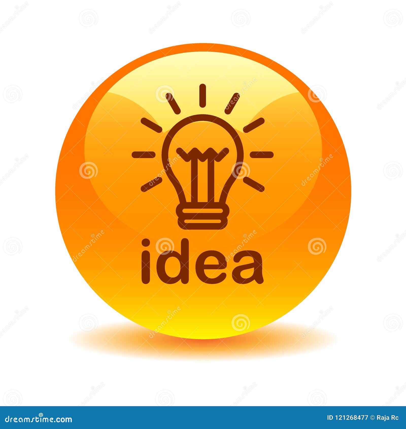 Light bulb icon button stock vector. Illustration of abstract - 121268477