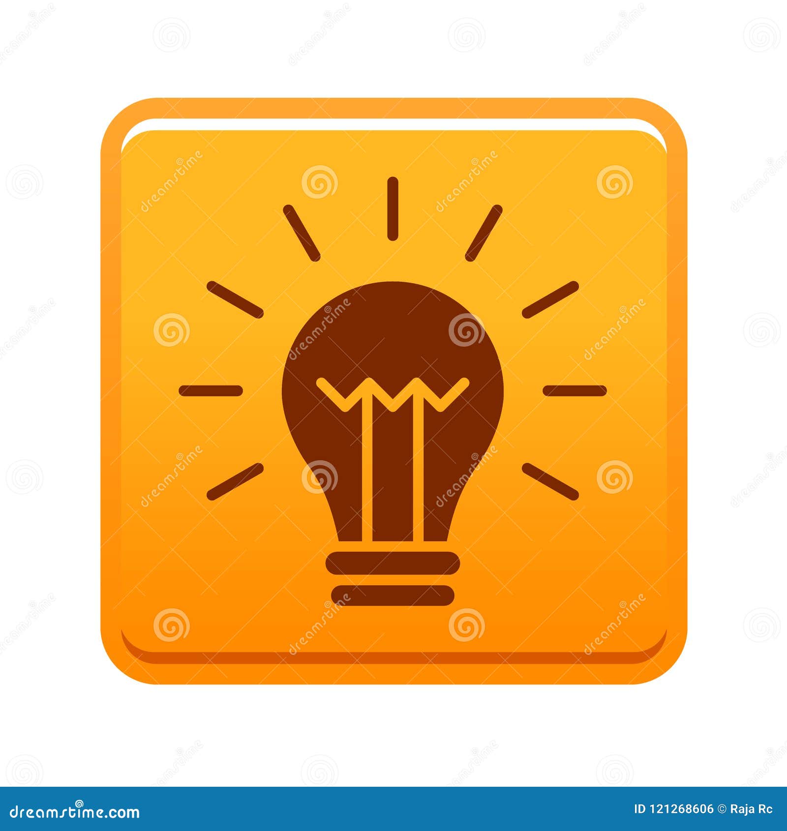 Light bulb icon button stock vector. Illustration of company - 121268606