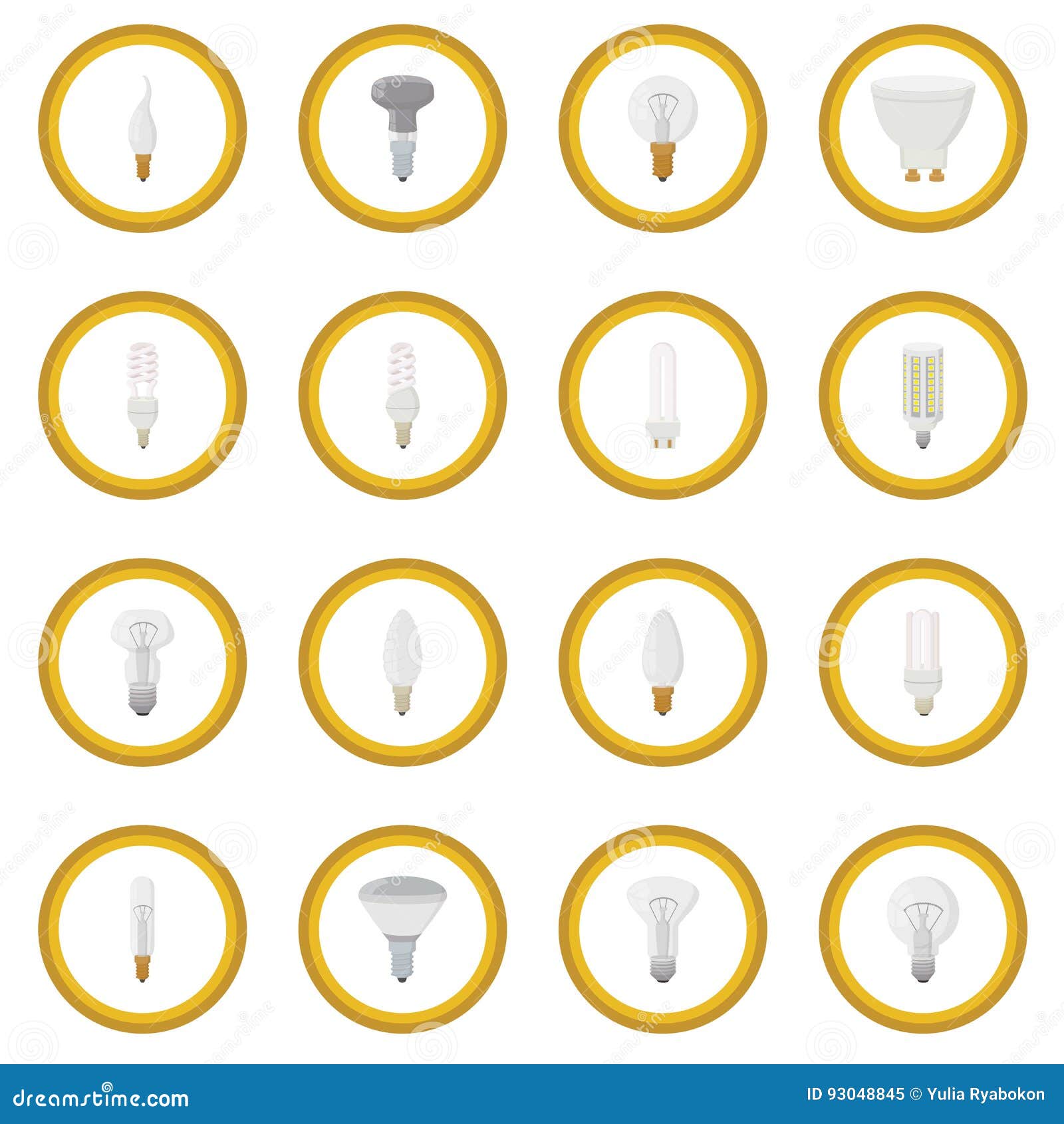 Light bulb icon circle stock vector. Illustration of design - 93048845