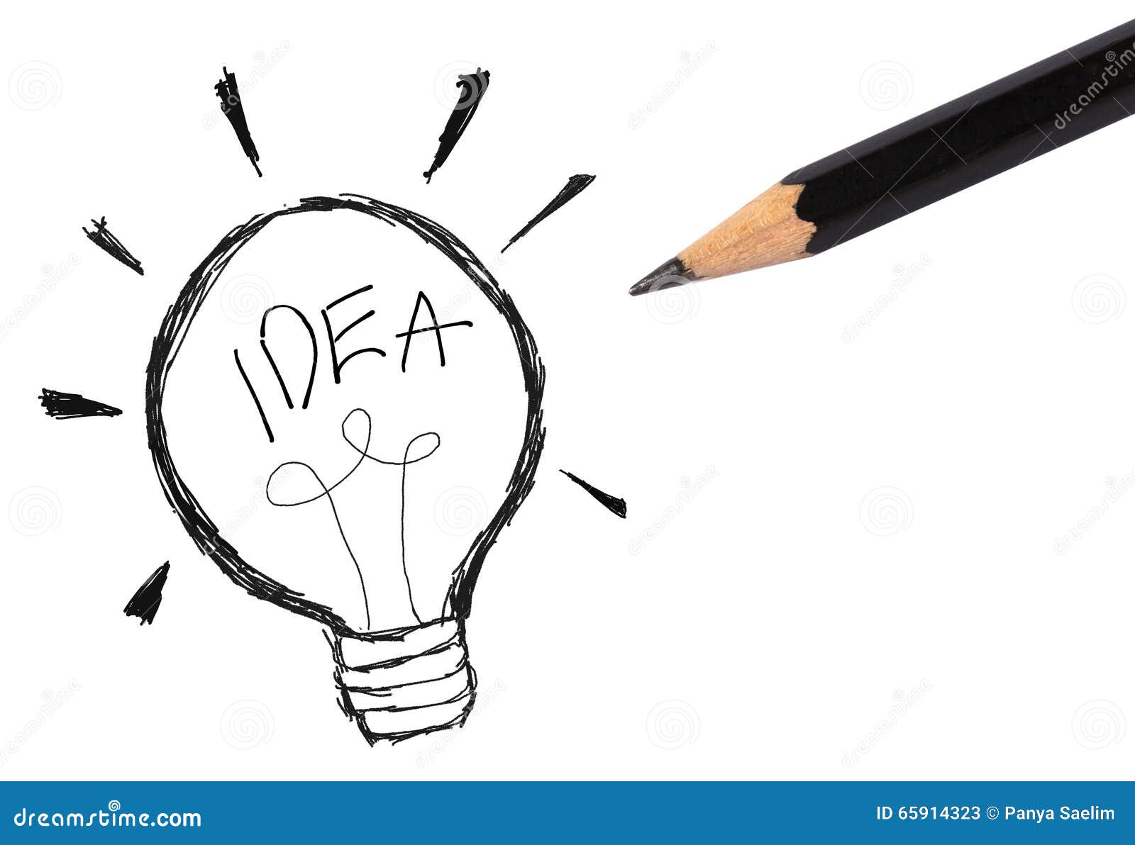 Light Bulb Icon with Concept of Idea Sketch Stock Image - Image of card ...