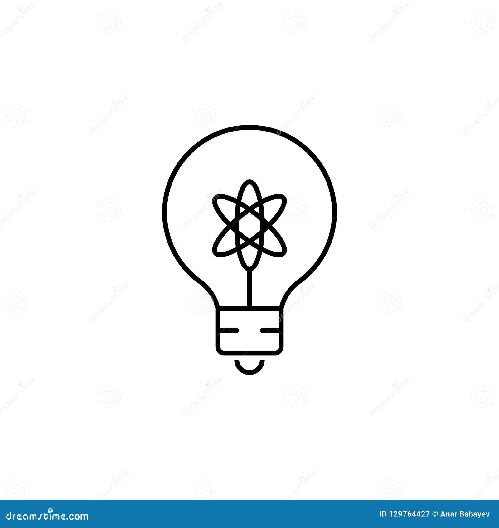 Light Bulb Icon. Element Of Science Illustration. Thin Line ...