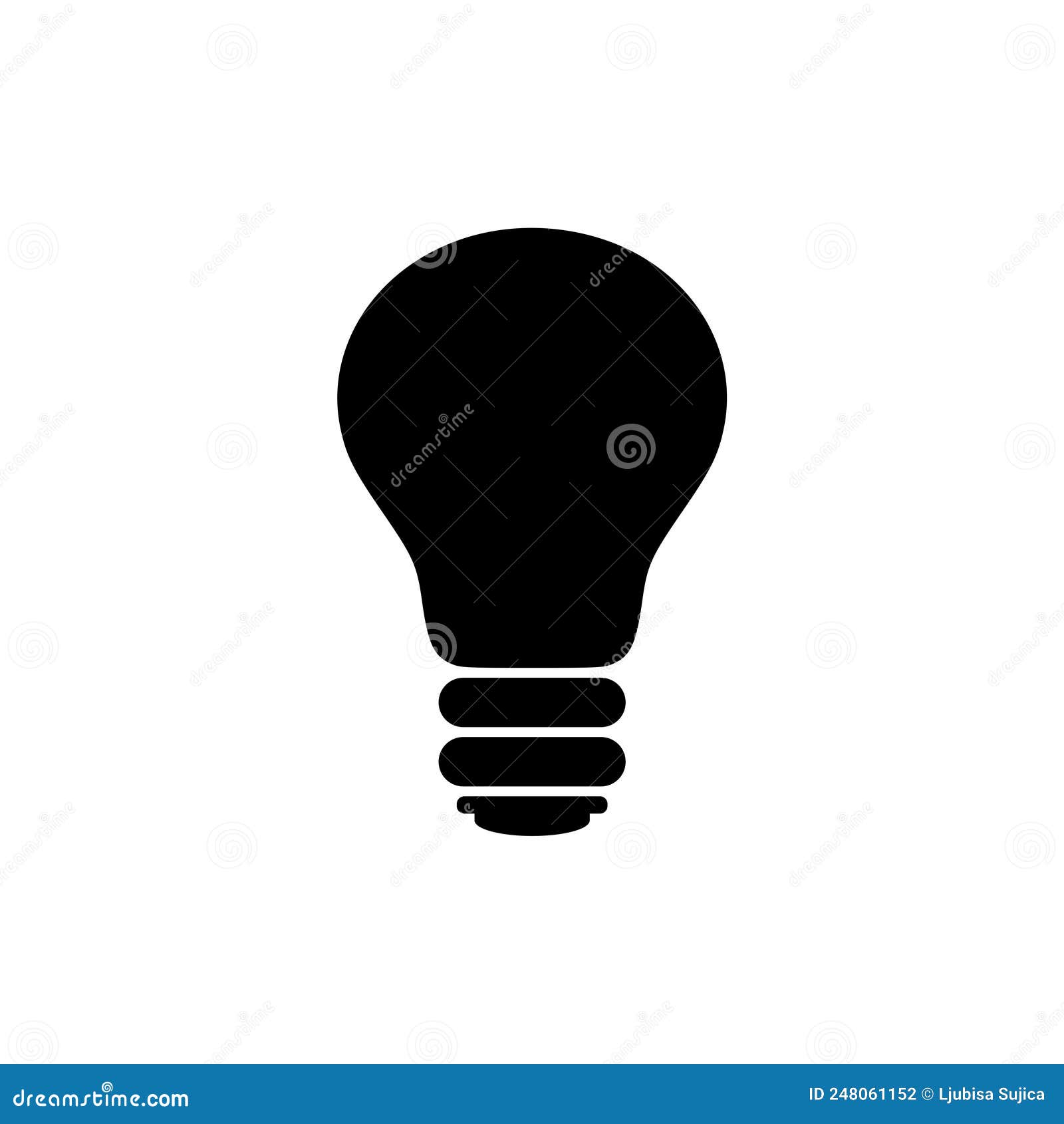 Light Bulb Icon in Flat Style Isolated on White Background Stock Vector ...