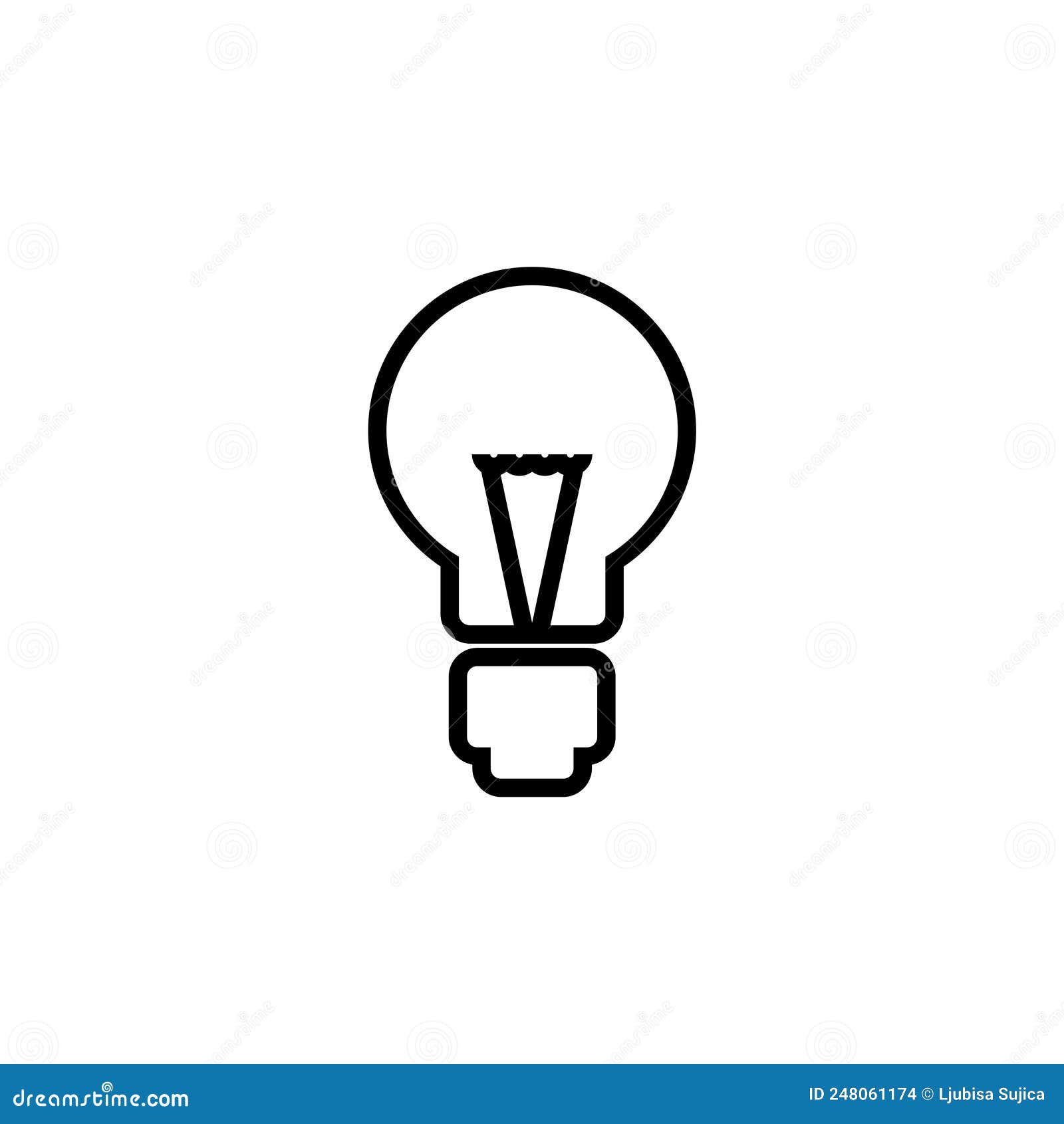 Light Bulb Icon in Flat Style Isolated on White Background Stock Vector ...