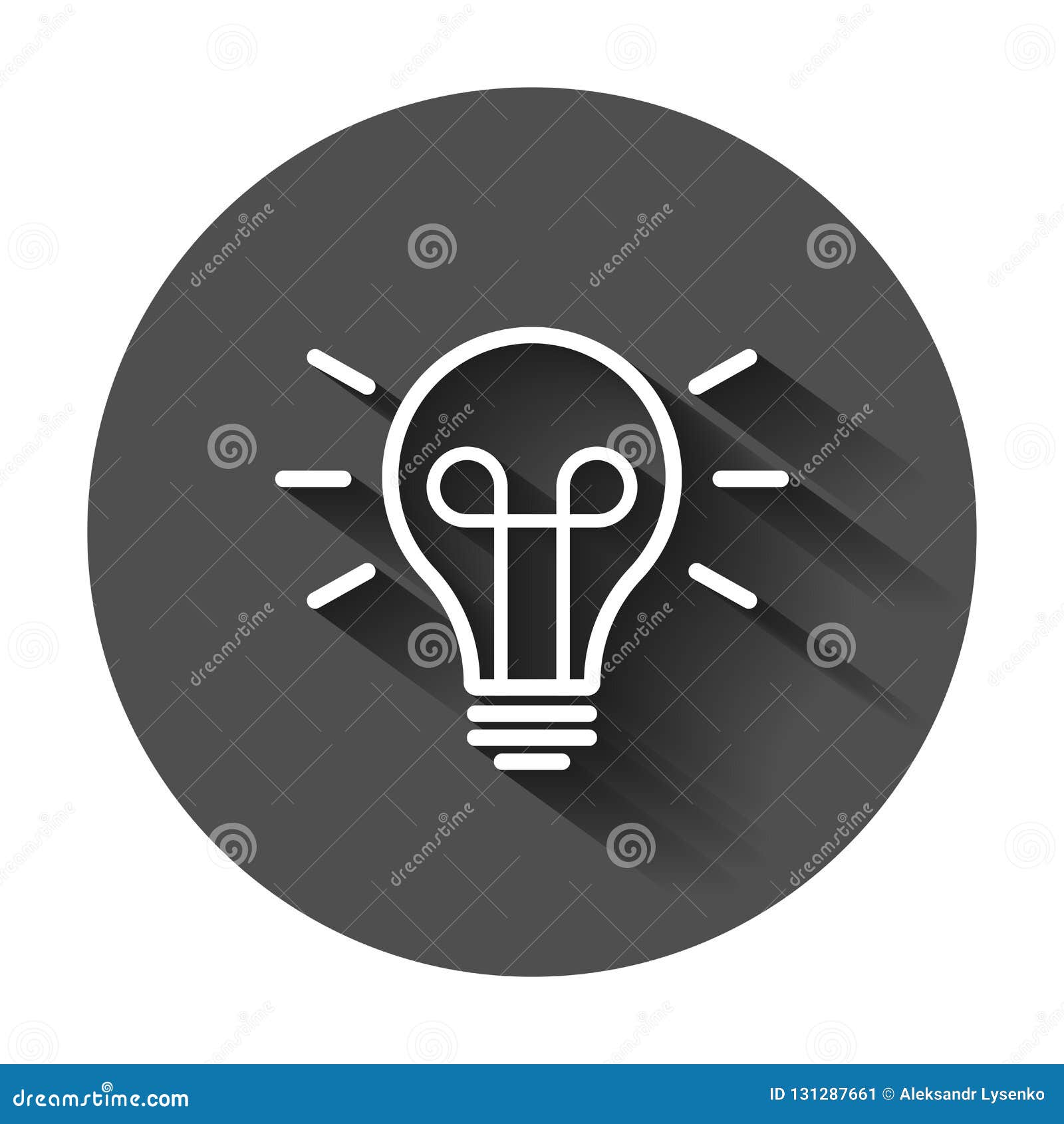 Light Bulb Icon in Flat Style. Lightbulb Vector Illustration Wit Stock ...