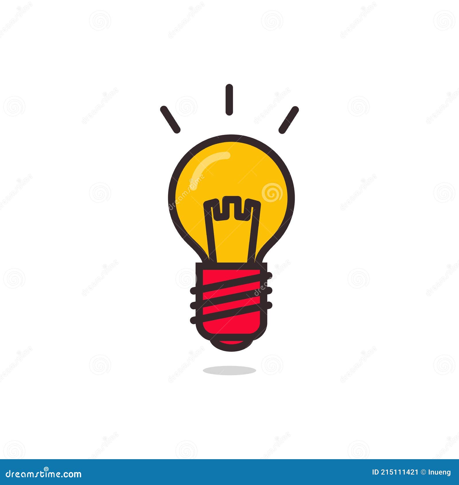 Light Bulb Icon. Glowing Light Bulb Symbol. Stock Vector - Illustration ...