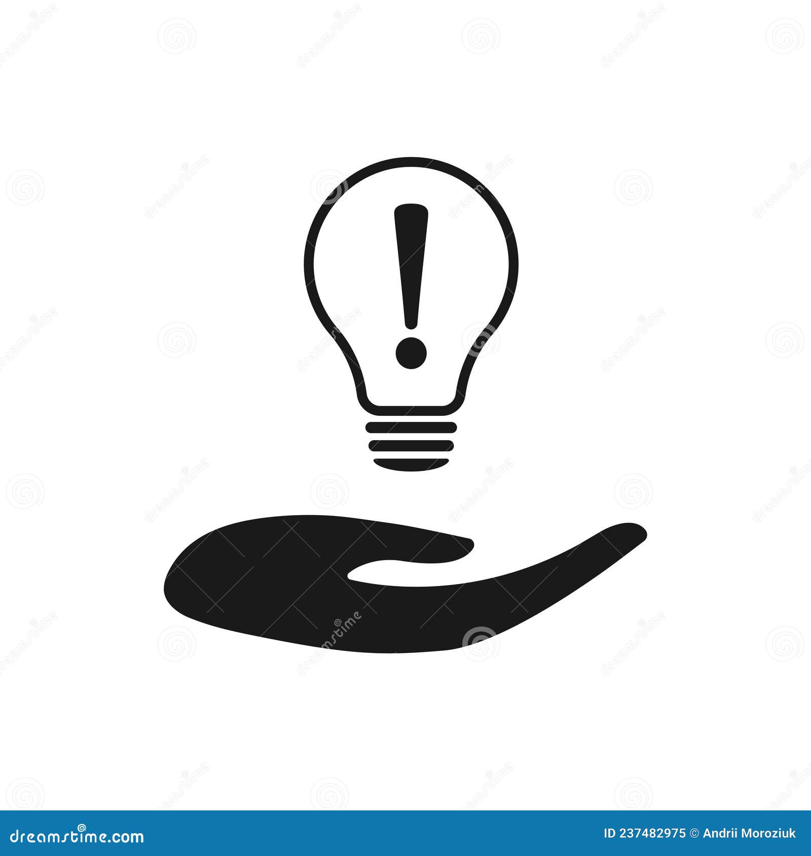 Light Bulb Icon, Idea and Answer. Success Concept Stock Illustration ...